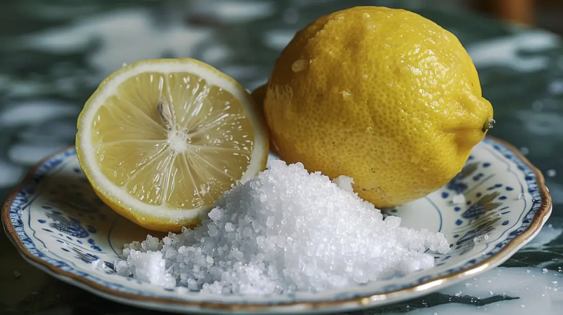 Legg sitron med salt på en tallerken og sett den i midten av rommet ...